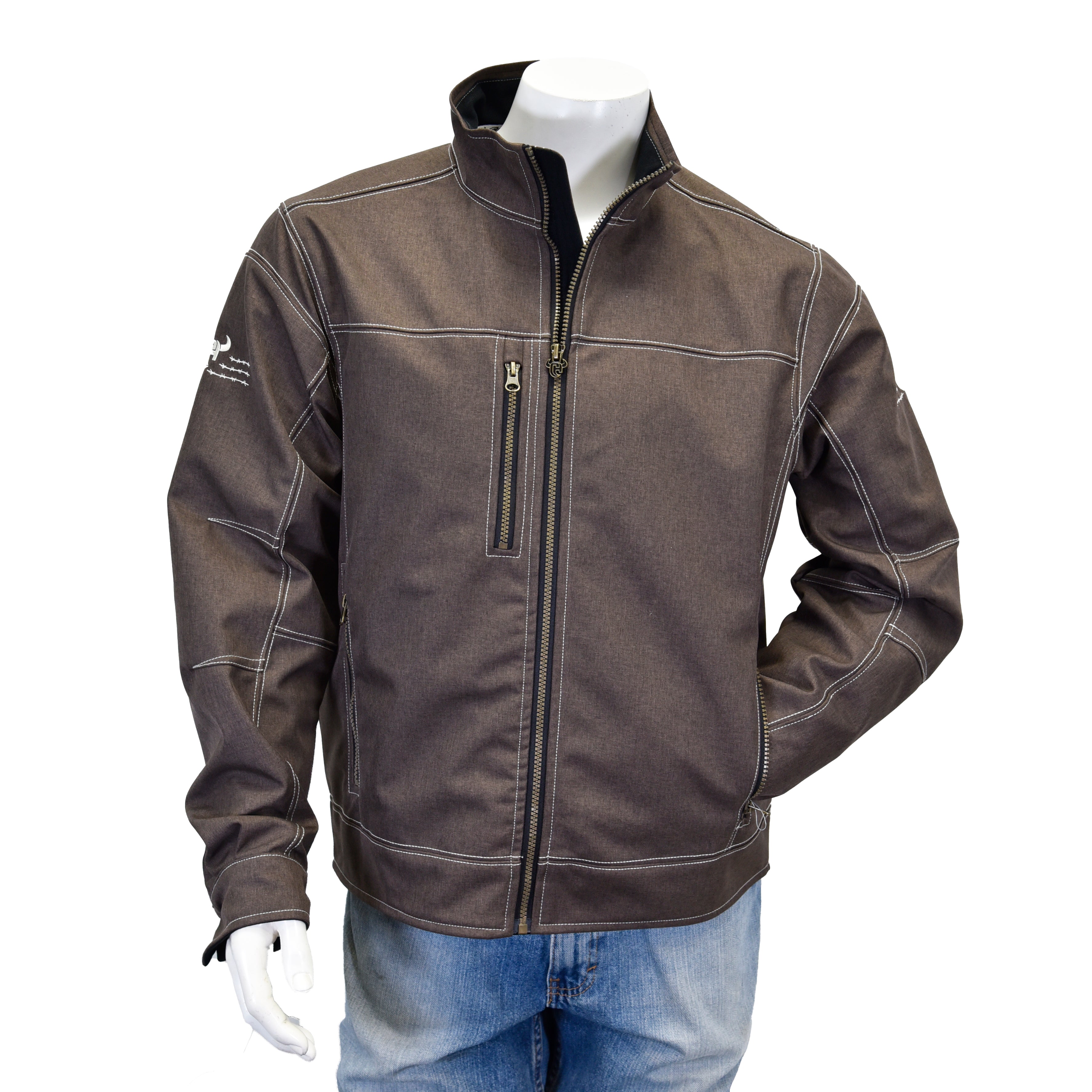 Barbed Wired Tech Jacket- Brown- – Alternate Route Outfitters